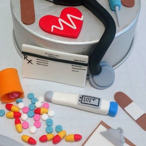 Fondant Nurse Doctor Cake Toppers - Graduation Cake Toppers - Medical ...