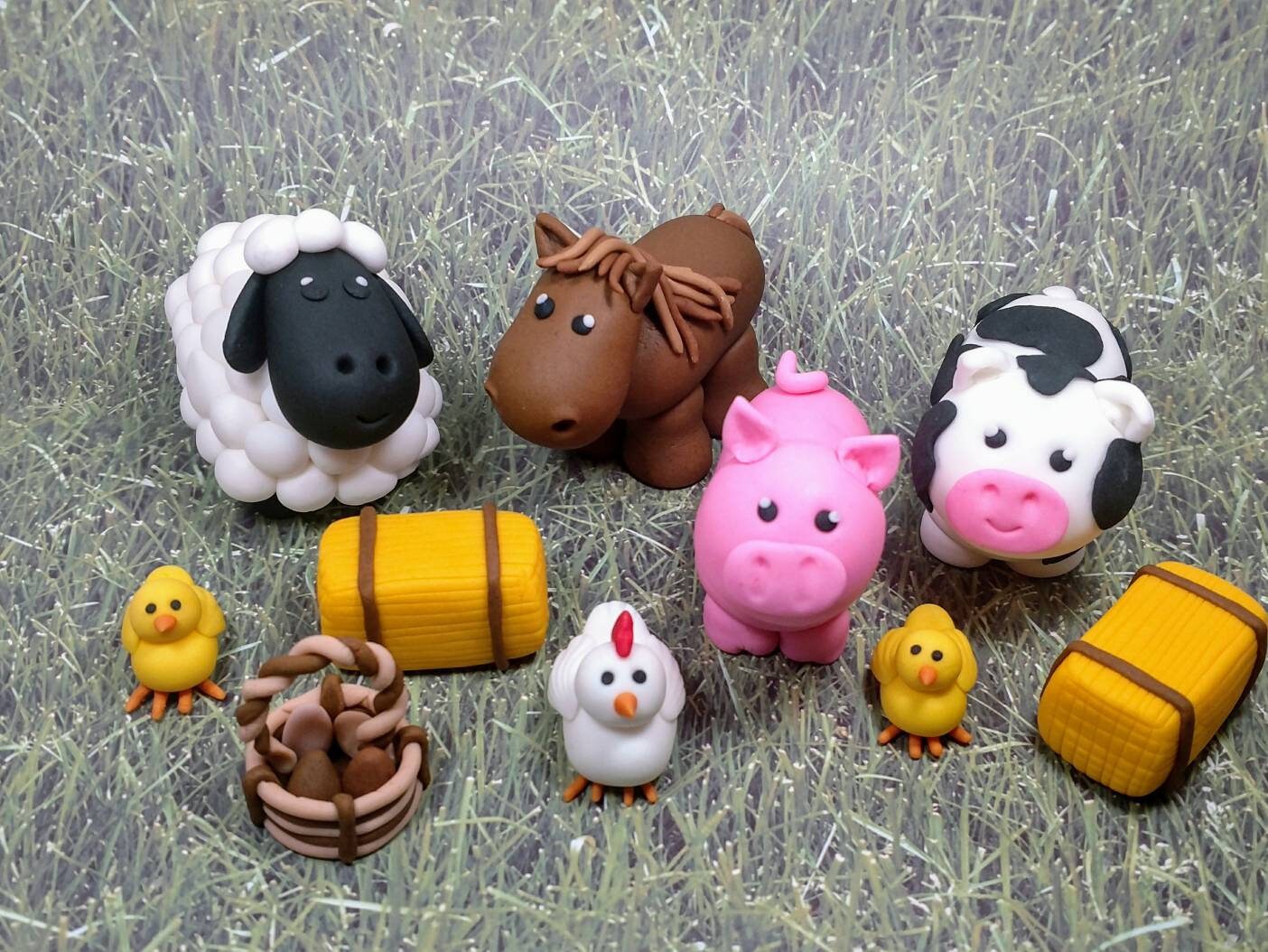 Fondant Farm Animals Fondant Farm Cake Topper Fondant Pig | Etsy