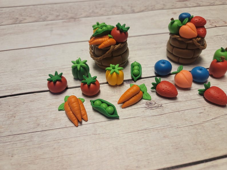 Fondant Fruit and Vegetable Cake Toppers - Veggie Cupcake Toppers ...