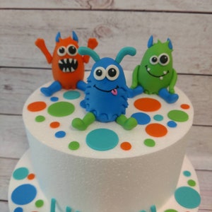 Fondant Monster Cake Toppers - Monster Cake - Fondant Monster Toppers ...