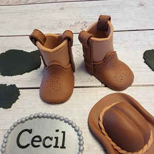 Fondant Cowboy Cake Toppers - Fondant Boots - Fondant Cowboy Hat ...