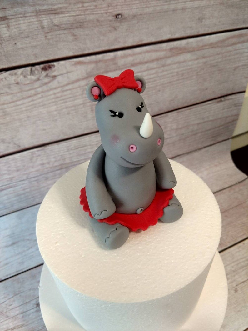 Fondant Rhino Cake Topper Rhino Cake Topper Rhino Party | Etsy