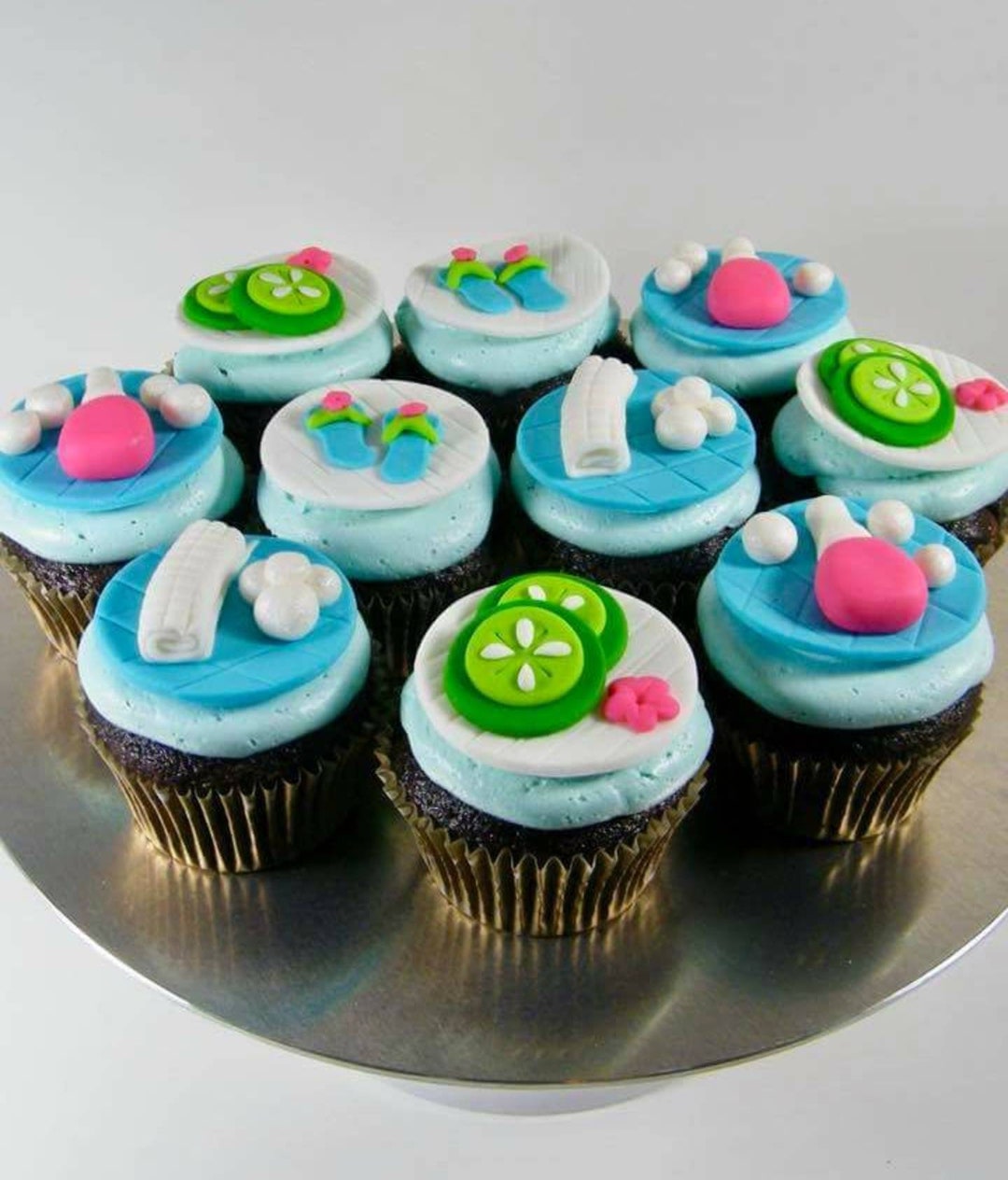 Fondant Spa Theme Cupcake Toppers - Spa Theme Party - Girls Slumber ...