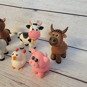Fondant Farm Animals - Fondant Farm Cake Topper Fondant Pig Cow Sheep ...