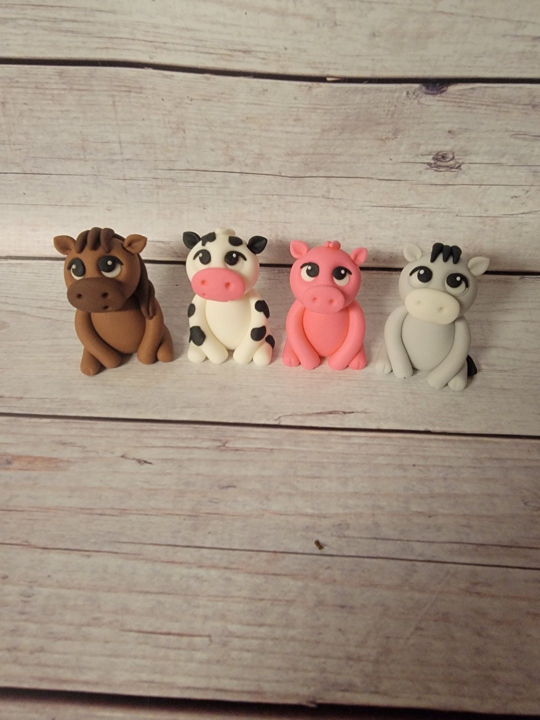 Fondant Farm Animals - Fondant Farm Cake Topper Fondant Pig Cow Horse ...