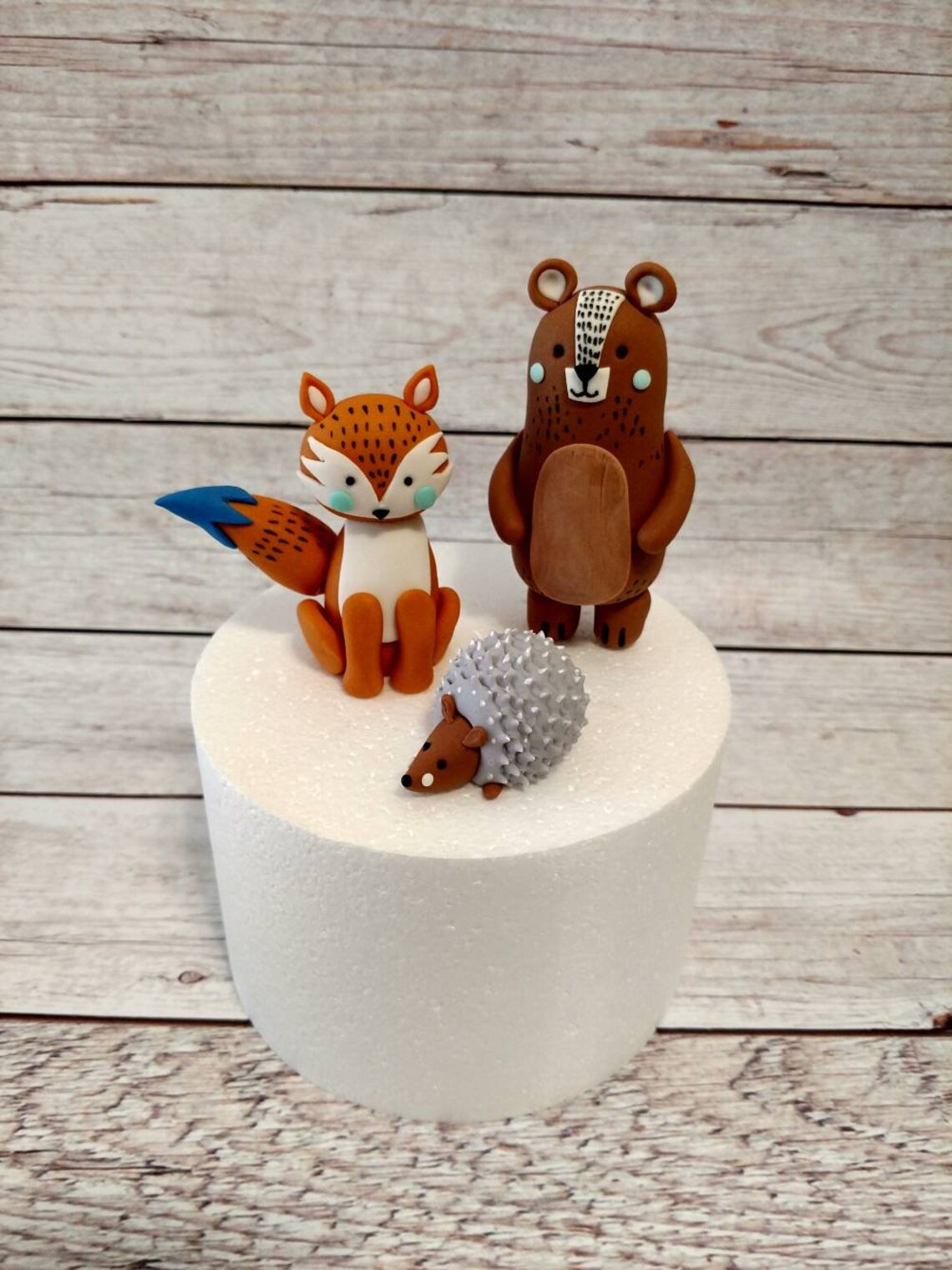 Fondant Woodland Cake Toppers- Tribal Cake Toppers - Fondant Fox Bear ...