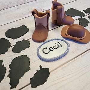 Fondant Cowboy Cake Toppers - Fondant Boots - Fondant Cowboy Hat ...