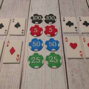 Casino Cake Toppers - Poker Cake - Fondant Playing Cards - Fondant ...
