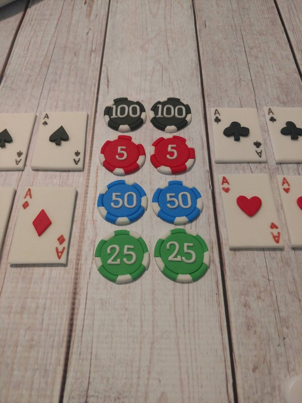 Casino Cake Toppers - Poker Cake - Fondant Playing Cards - Fondant ...