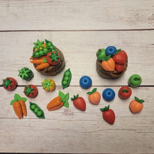 Fondant Fruit and Vegetable Cake Toppers - Veggie Cupcake Toppers ...