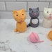 Fondant Cat Cake Toppers- Fondant Cats - Cat Lover Party - Cat and Mouse Cake Toppers - Style 2 ...