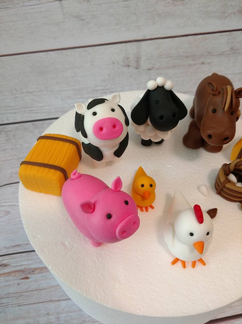 Fondant Farm Animals Fondant Farm Cake Topper Fondant Pig | Etsy