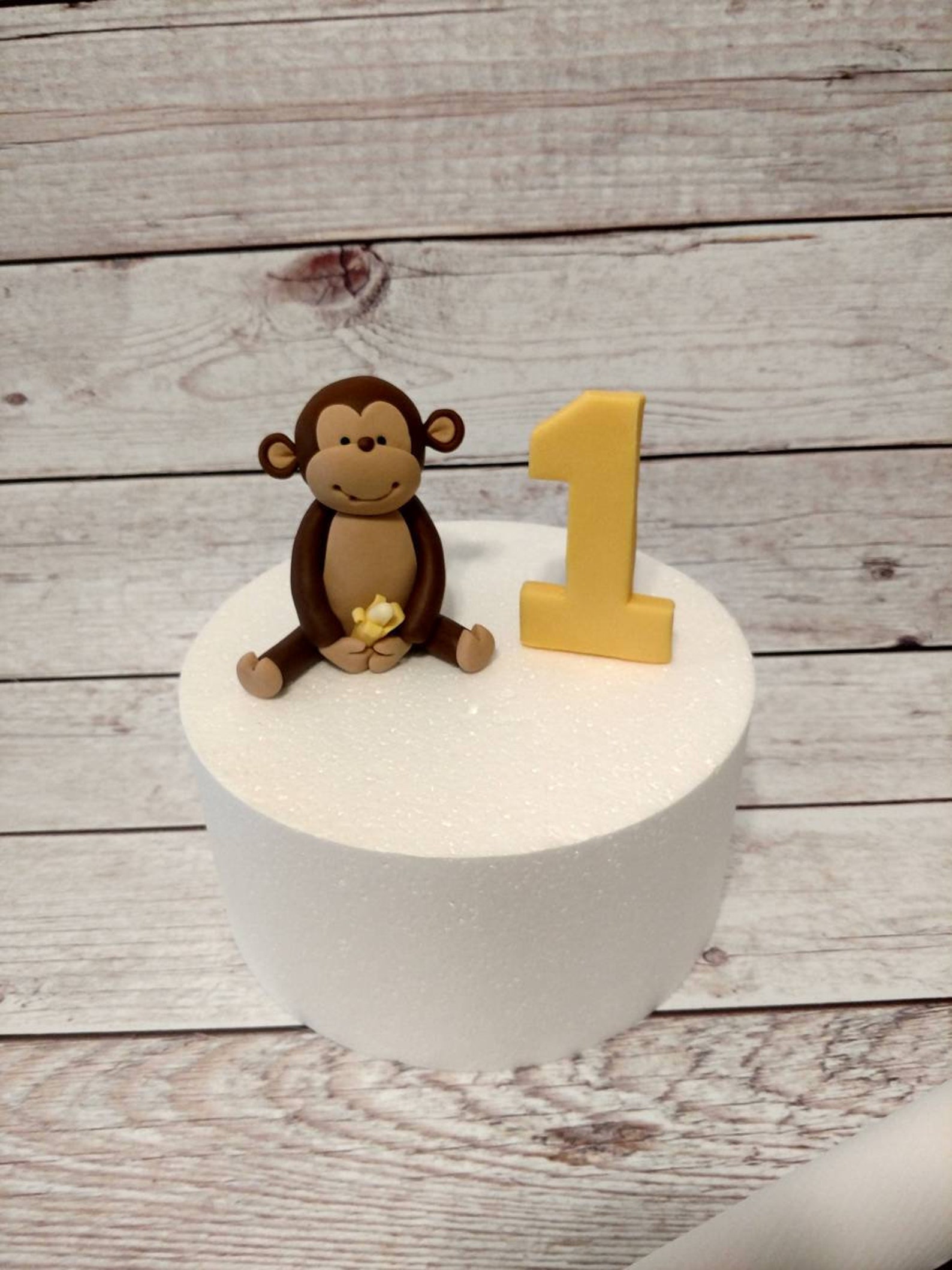Fondant Baby Monkey and Banana Cake Toppers Fondant Monkey | Etsy