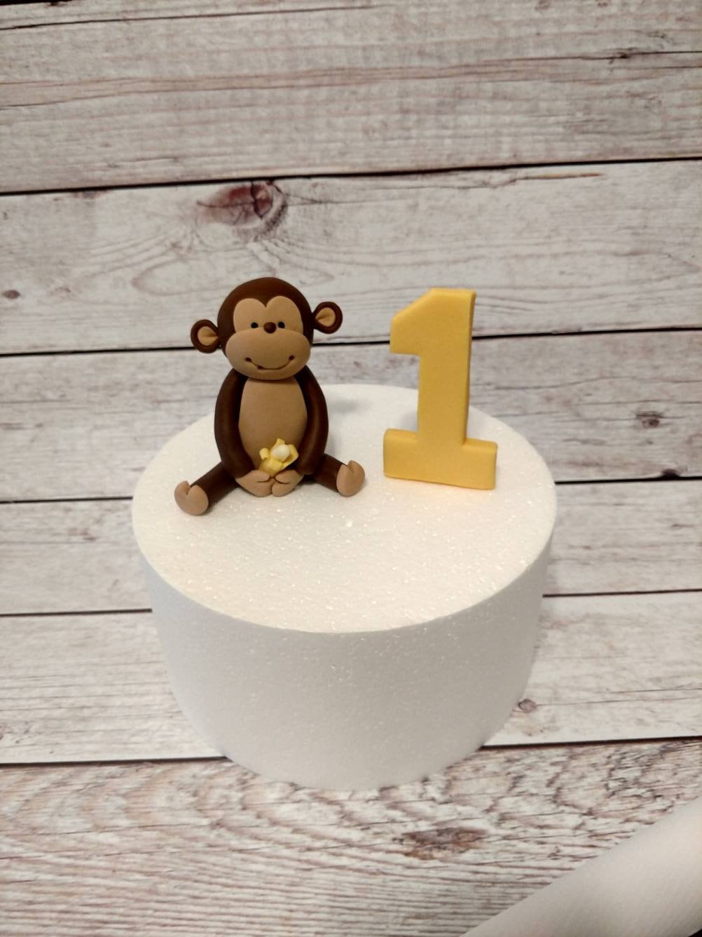 Fondant Baby Monkey and Banana Cake Toppers Fondant Monkey - Etsy