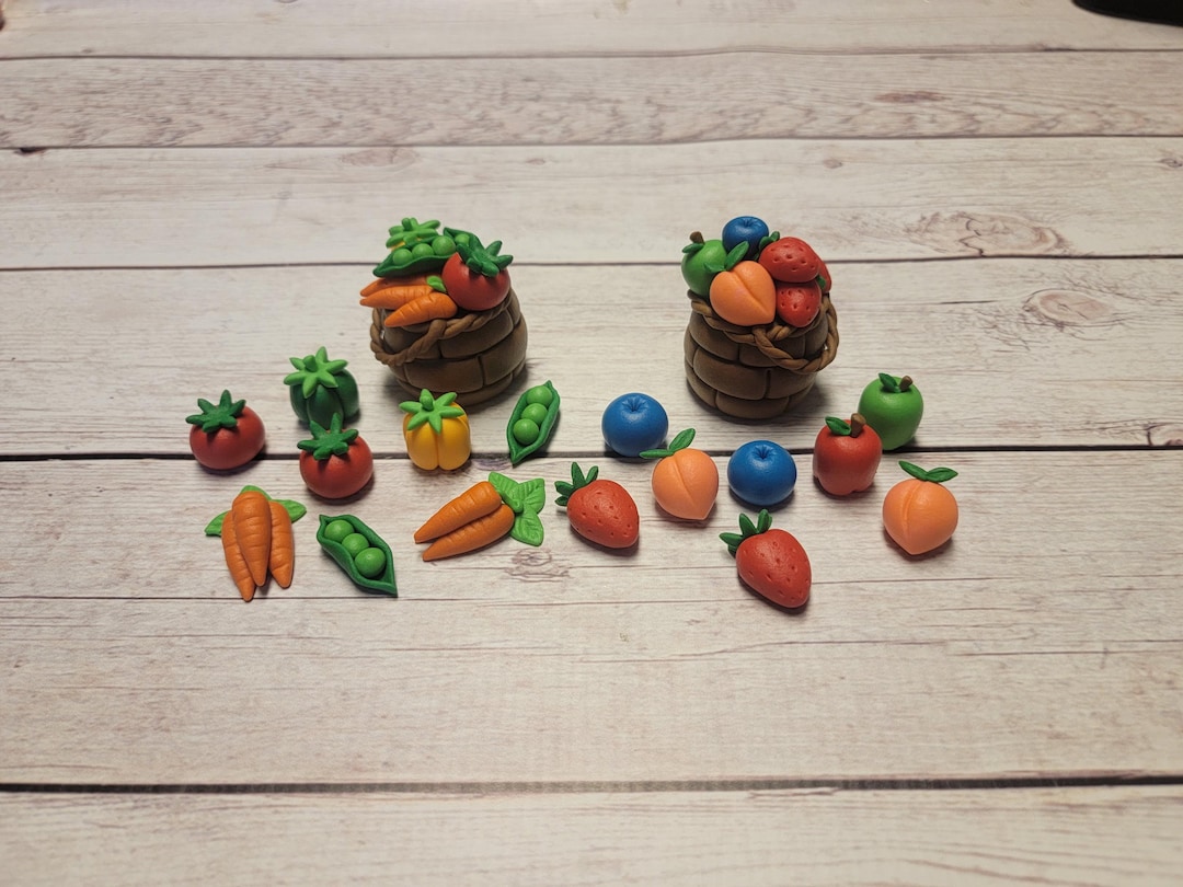 Fondant Fruit and Vegetable Cake Toppers - Veggie Cupcake Toppers ...