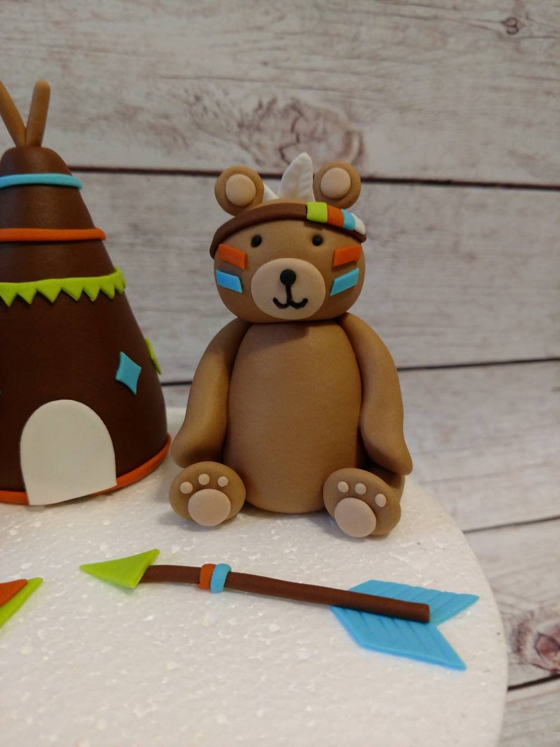 Fondant Tribal Woodland Cake Toppers Fondant Bear Fox | Etsy