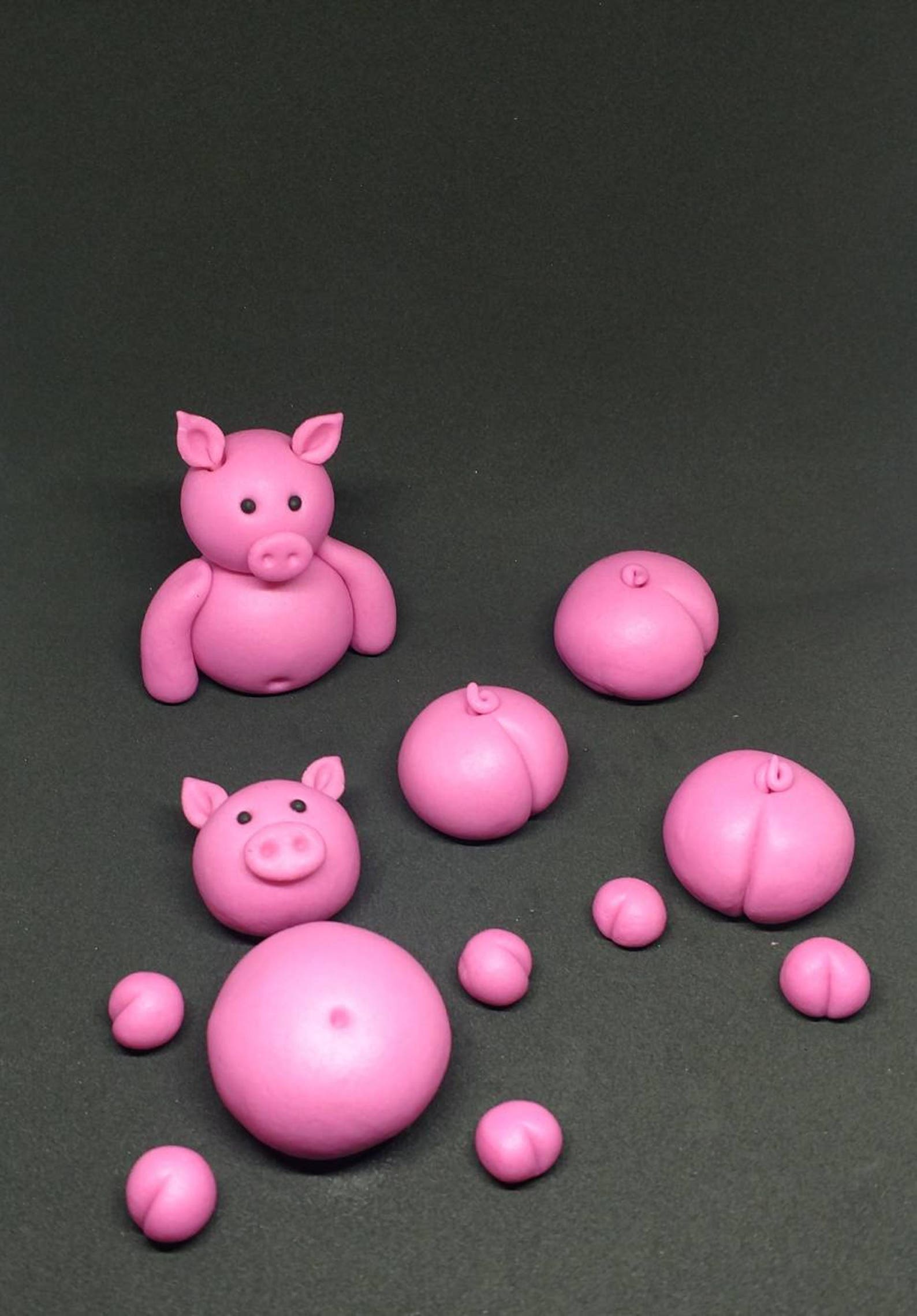 Fondant Pigs Cake Toppers Fondant Pig in Mud Fondant Pig - Etsy Canada