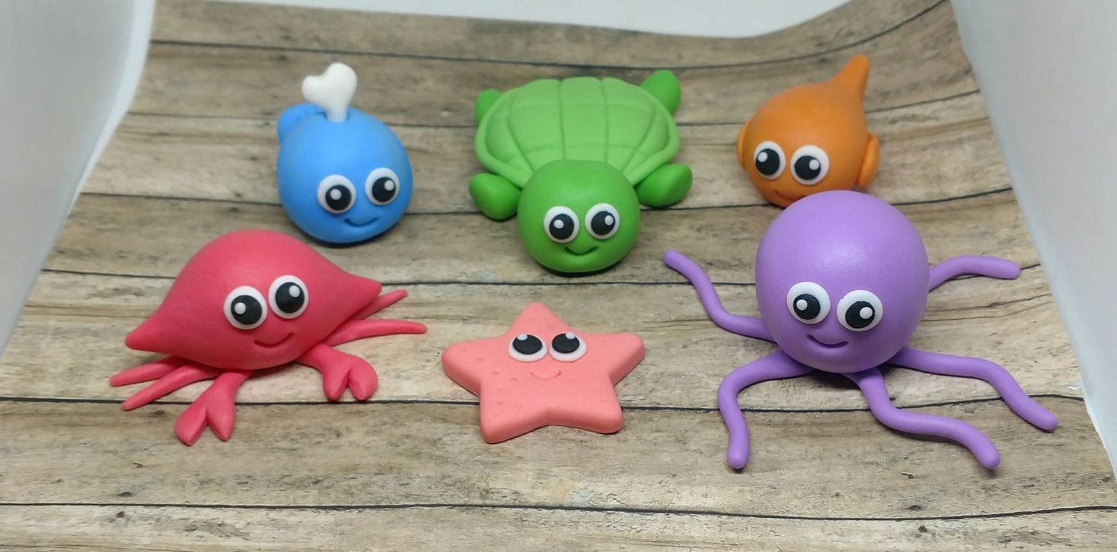 Fondant Sea Creature Cake Toppers Under the Sea Party | Etsy