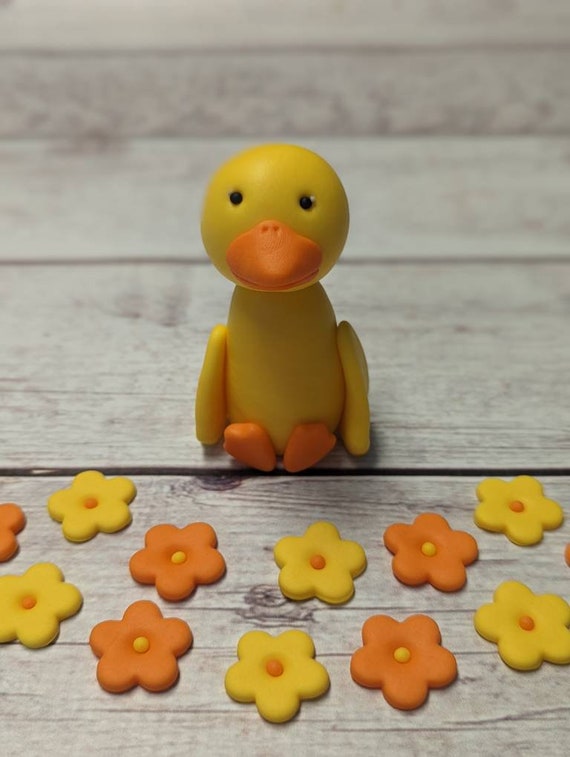 Fondant Duck Fondant Flowers Duck Cake Topper Flower - Etsy