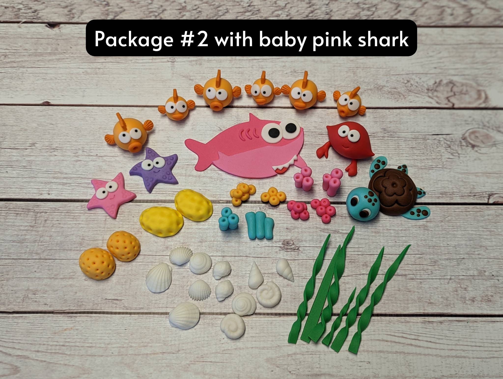 Fondant Shark Cake Toppers Fondant Sea Creatures Baby - Etsy