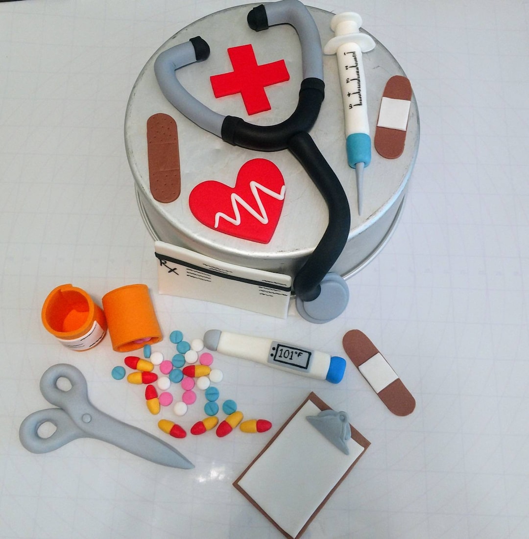 Fondant Nurse Doctor Cake Toppers - Graduation Cake Toppers - Medical ...