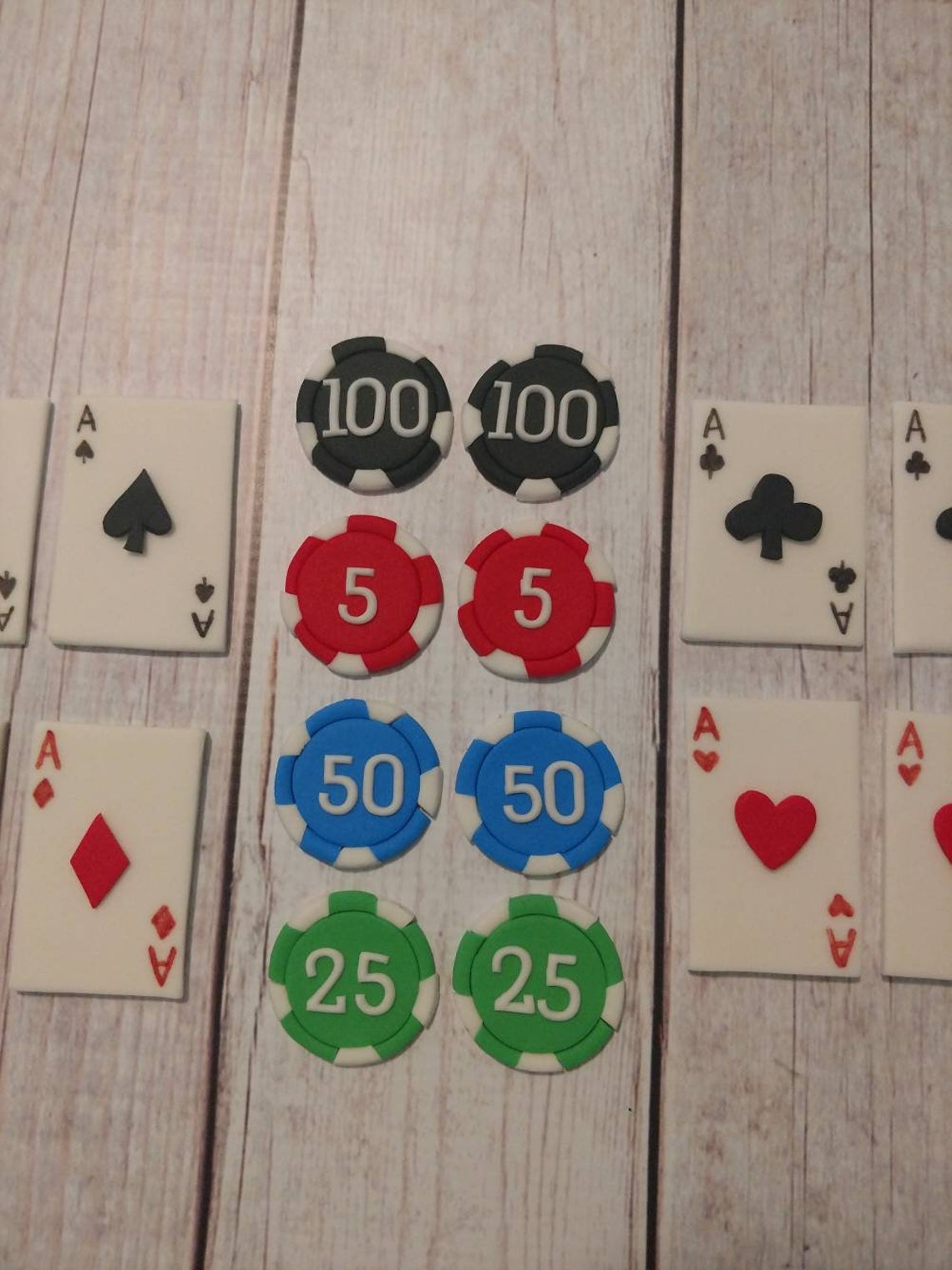 Casino Cake Toppers - Poker Cake - Fondant Playing Cards - Fondant ...