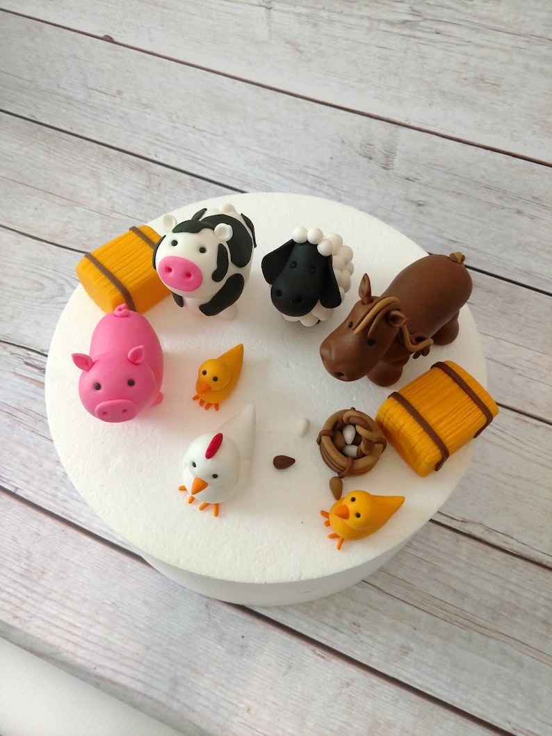 Fondant Farm Animals Fondant Farm Cake Topper Fondant Pig | Etsy