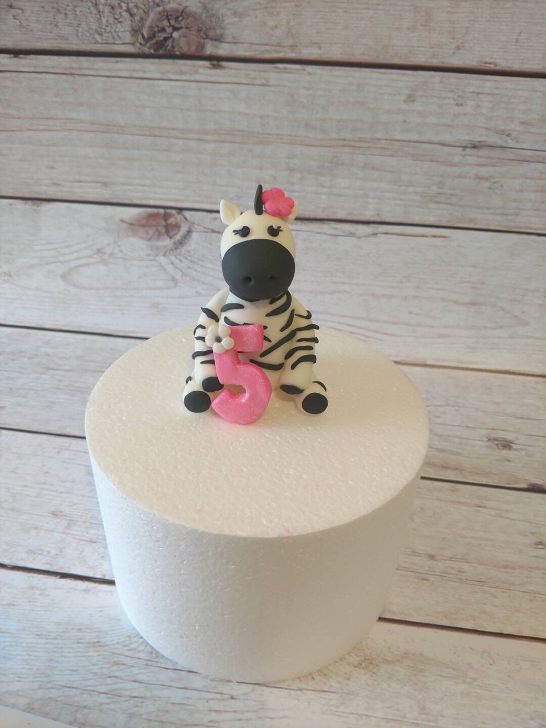 Fondant Zebra and Number Cake Topper - Fondant Jungle Animals - Fondant ...