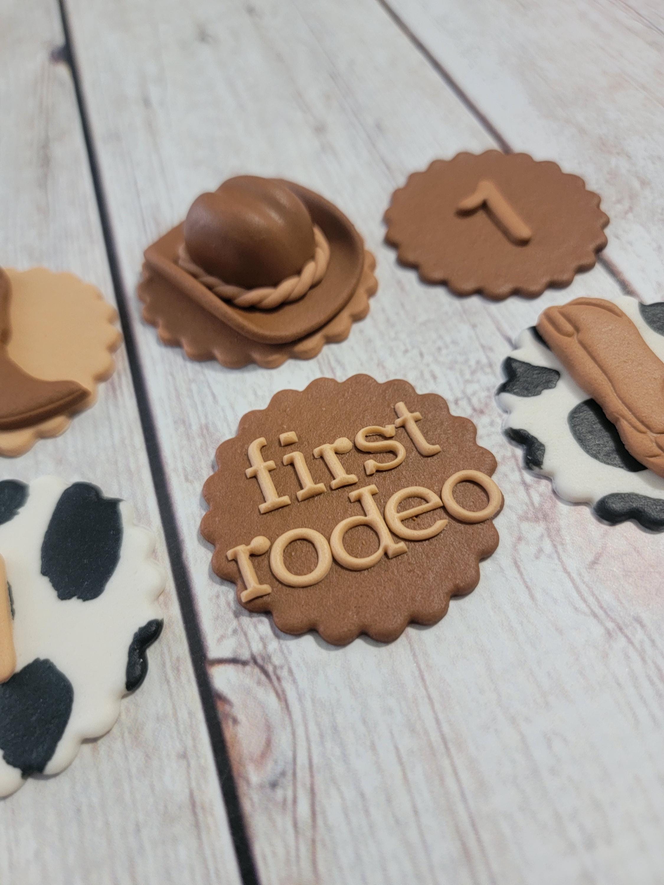 Fondant Cowboy Cupcake Toppers - First Rodeo Fondant - Fondant Boots ...