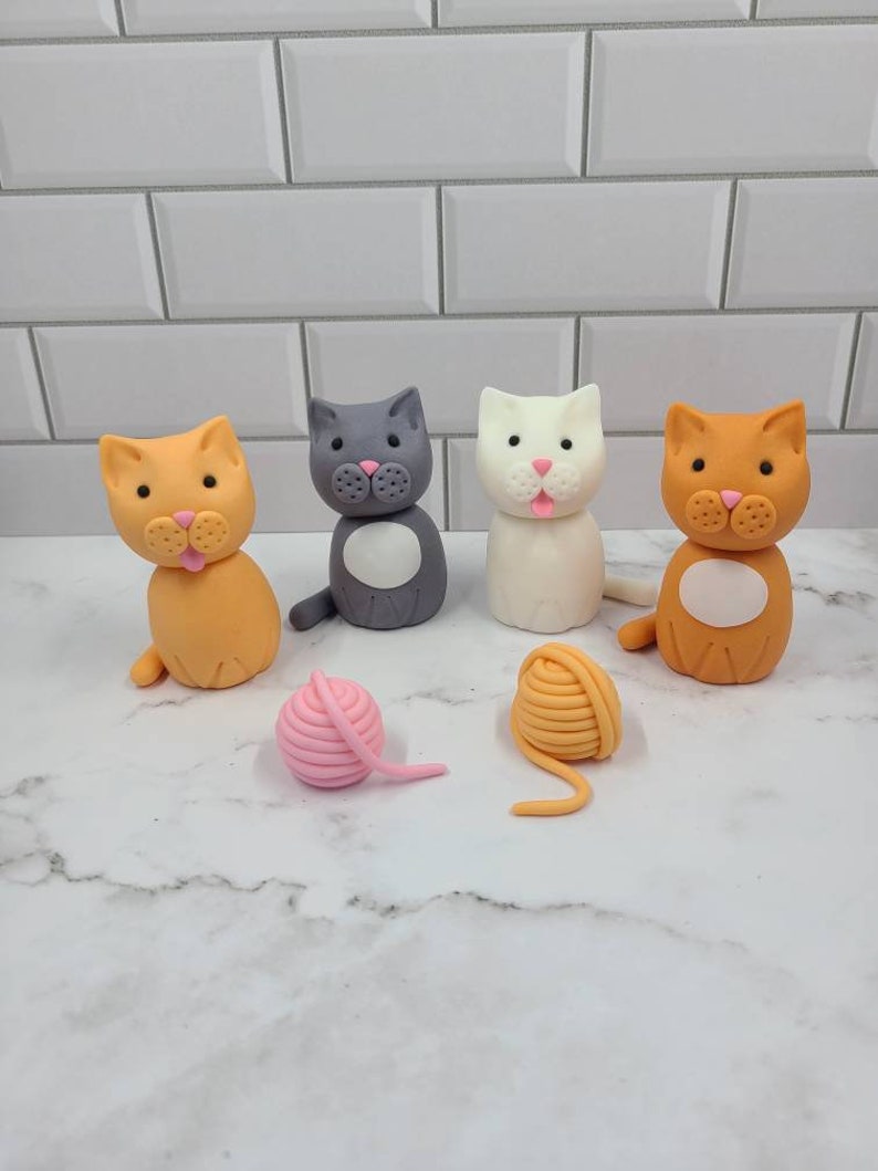 Fondant Cat Cake Toppers Fondant Cats Cat Lover Party Cat - Etsy