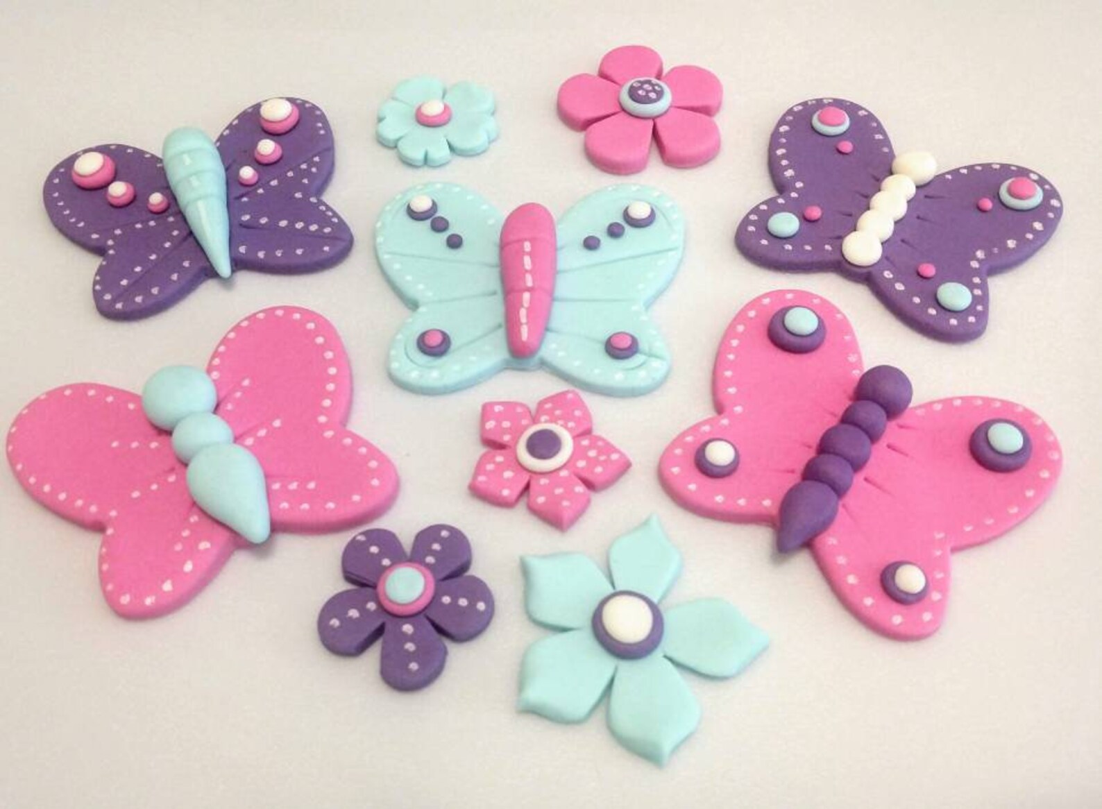 Fondant Butterflies Fondant Flowers Butterfly Cake Topper - Etsy