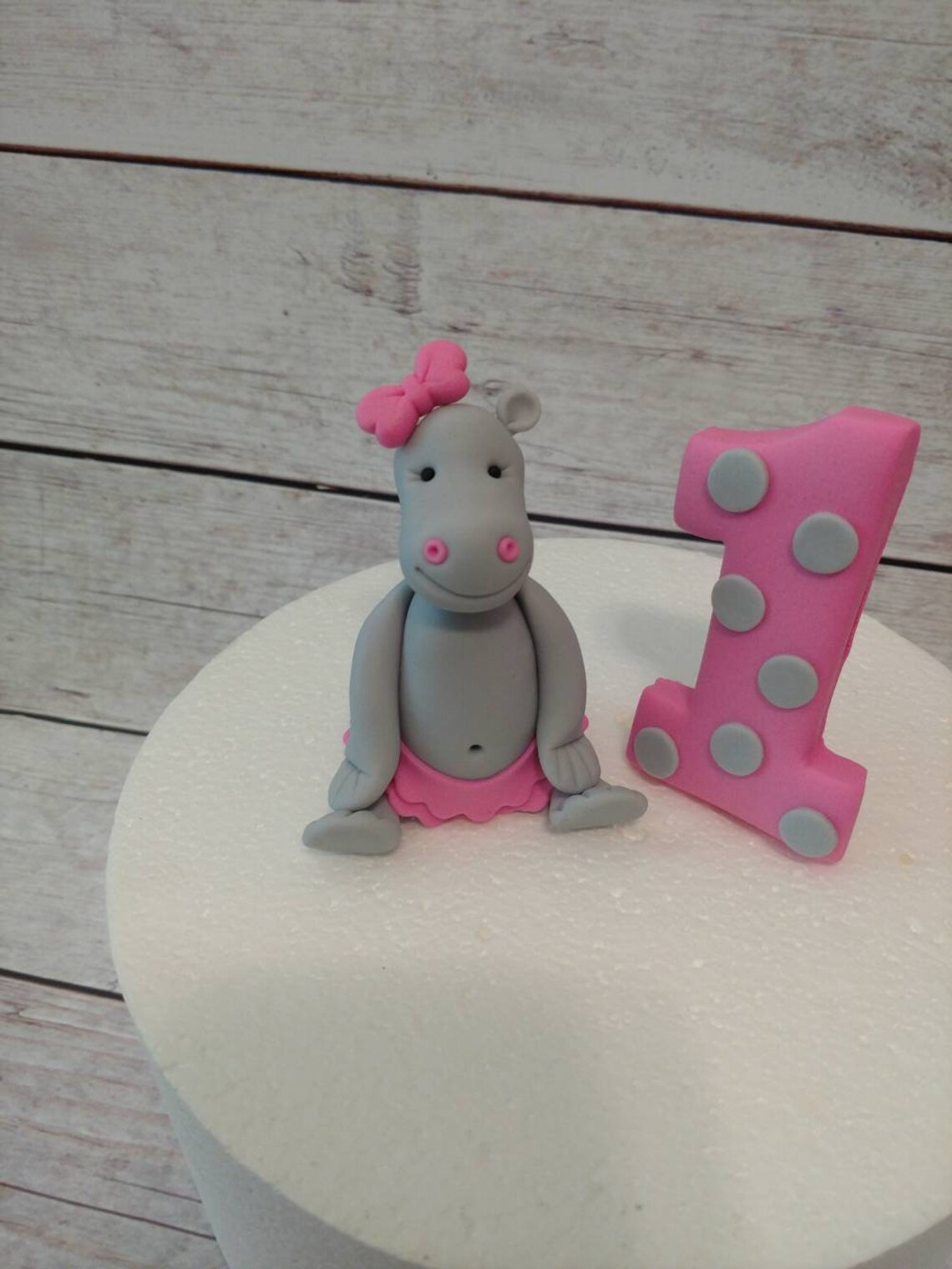 Fondant Hippo Cake Topper- Fondant Hippo Number 1 - Safari Party - 1st ...