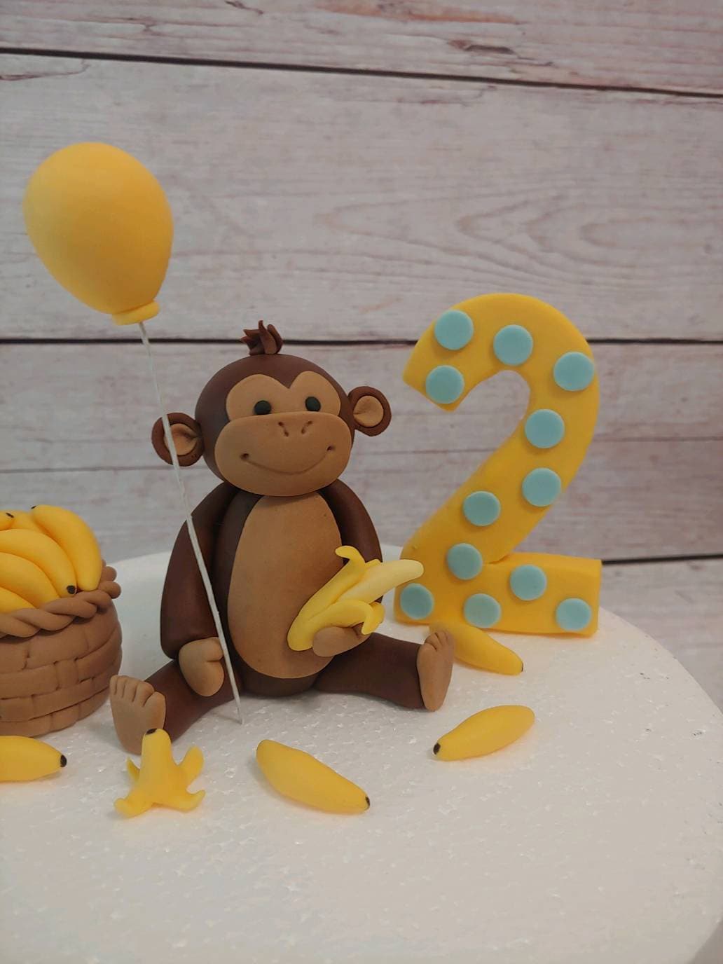 Fondant Monkey and Bananas Cake Toppers Fondant Monkey | Etsy
