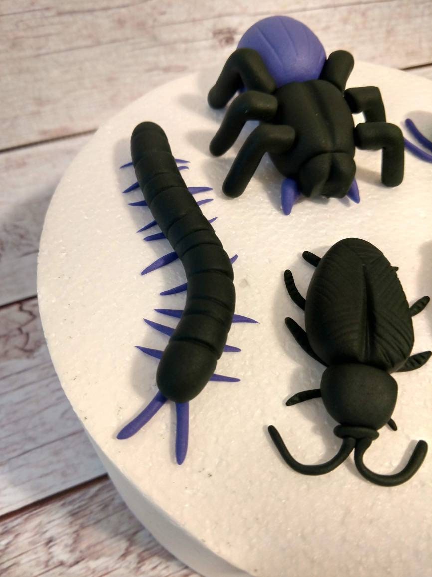 Fondant Bugs and Snakes - Fondant Spiders - Fondant Halloween Cake ...