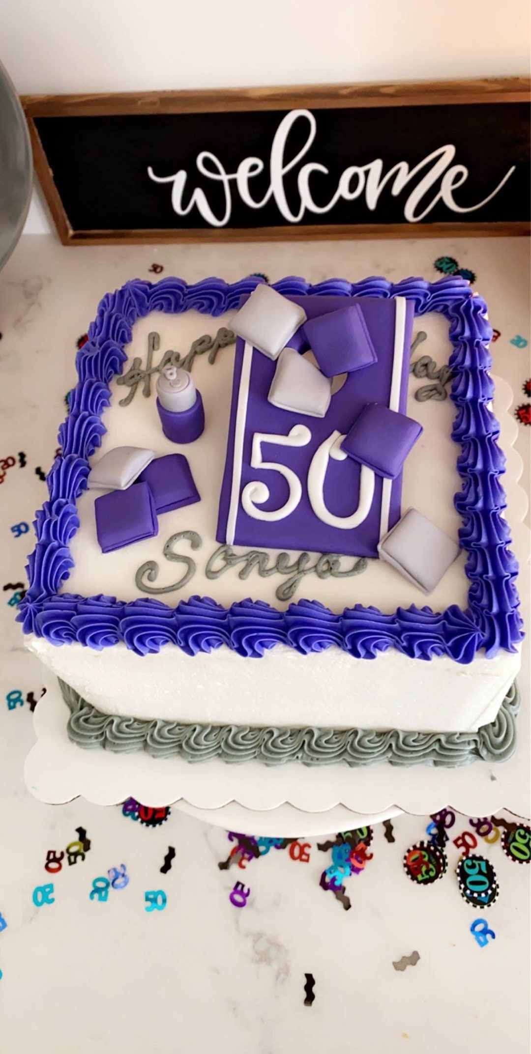 Fondant Cornhole Cake Toppers - Cornhole Board - Cornhole Birthday ...