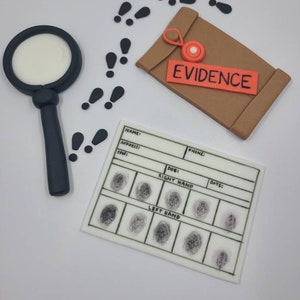 Fondant Detective Cake Toppers - Fondant Crime Scene - Fondant Escape ...