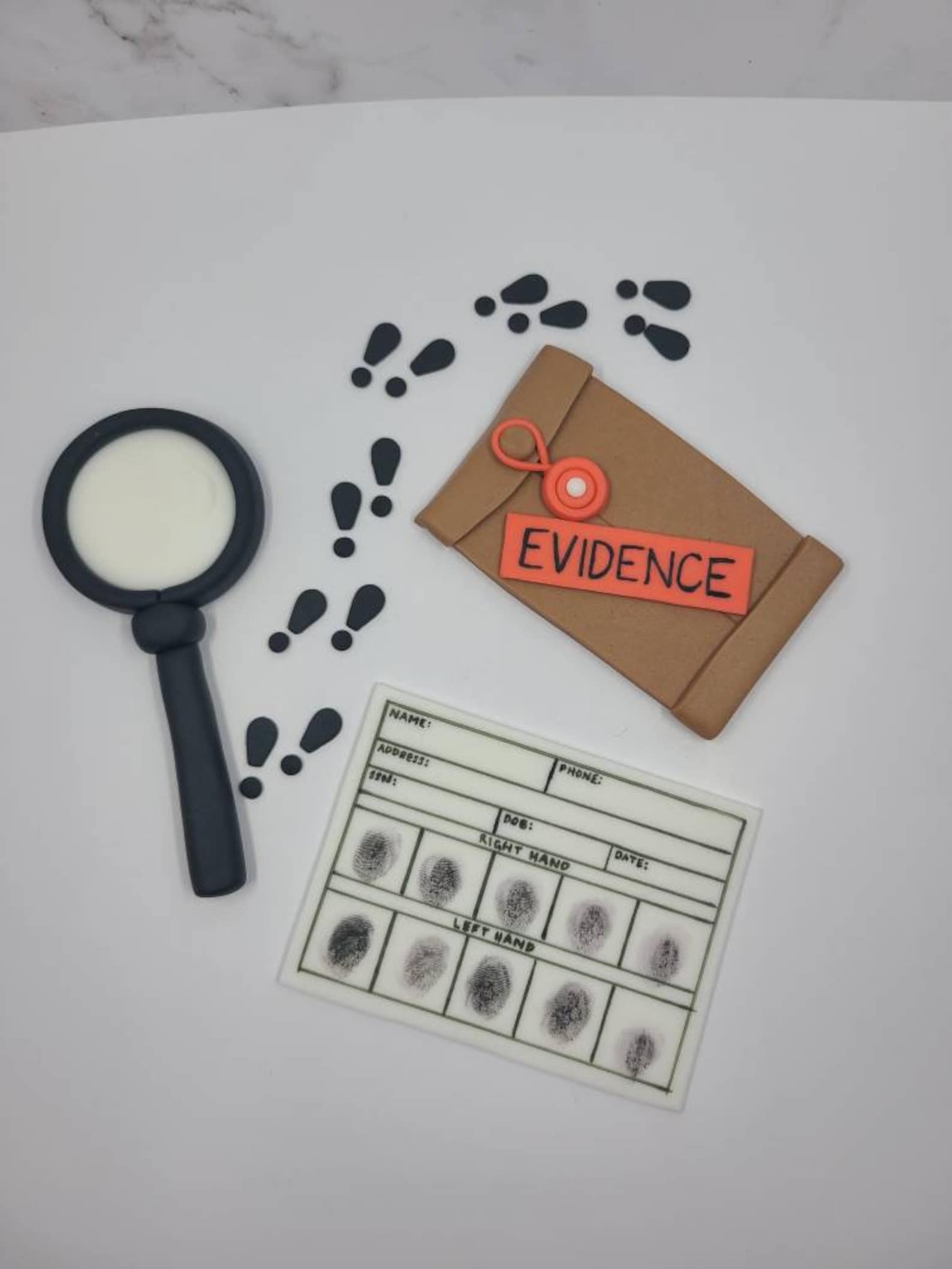 Fondant Detective Cake Toppers - Fondant Crime Scene - Fondant Escape ...
