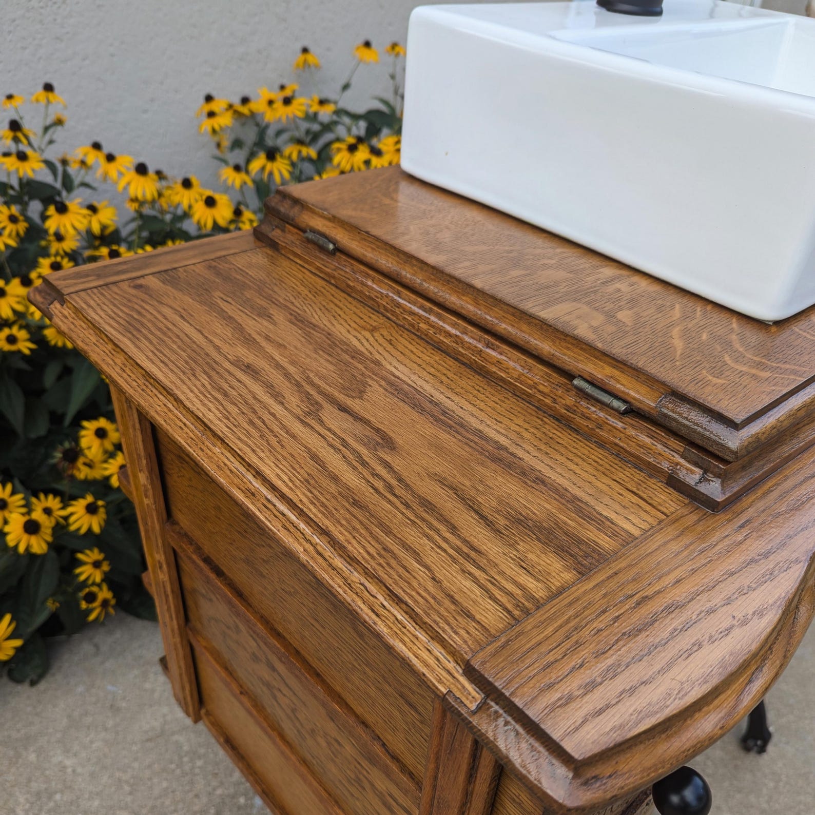 Vintage Sewing Machine Cabinet Bathroom Vanity Upcycle - Etsy