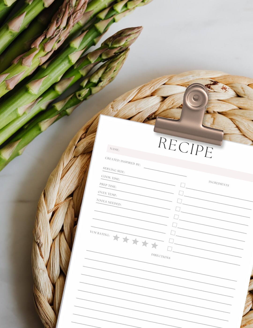 Printable Recipe Card, Recipe Template, Minimal Sheet Template, Recipe ...