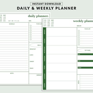 Daily Planner Bundle, Productivity Planner, Instant Download, Digital ...