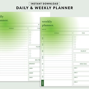 Daily Planner Bundle, Productivity Planner, Instant Download, Digital ...