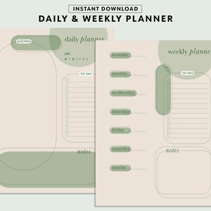Daily Planner Bundle, Productivity Planner, Instant Download, Digital ...