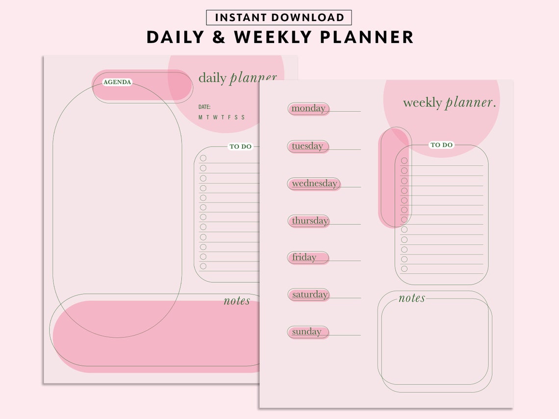 Daily Planner Bundle Productivity Planner Instant Download - Etsy