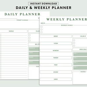 Daily Planner Bundle, Productivity Planner, Instant Download, Digital ...