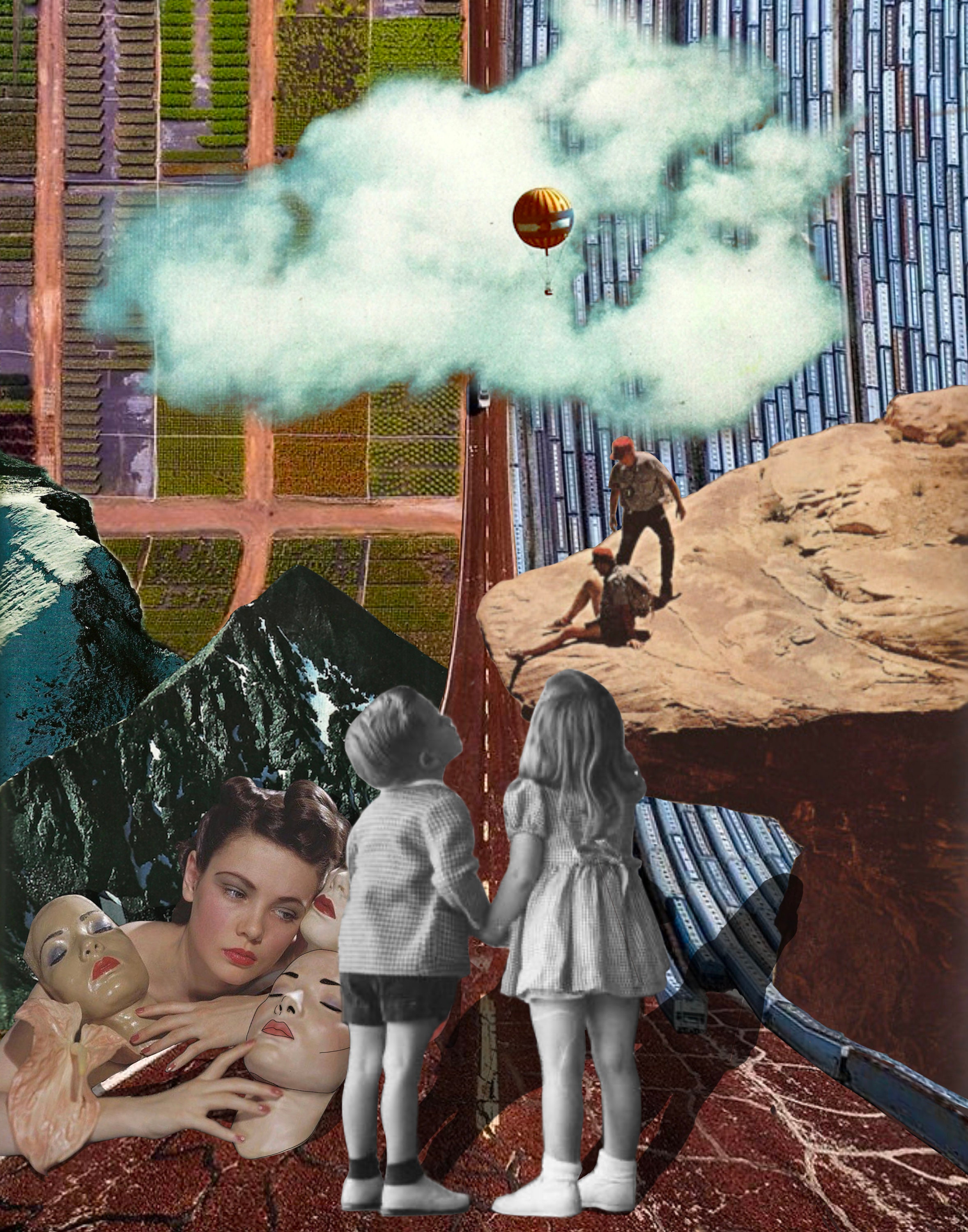 Digital Retro Collage, Printable Digital Collage, Surreal Collage DIY ...