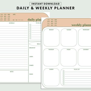 Daily Planner Bundle, Productivity Planner, Instant Download, Digital ...