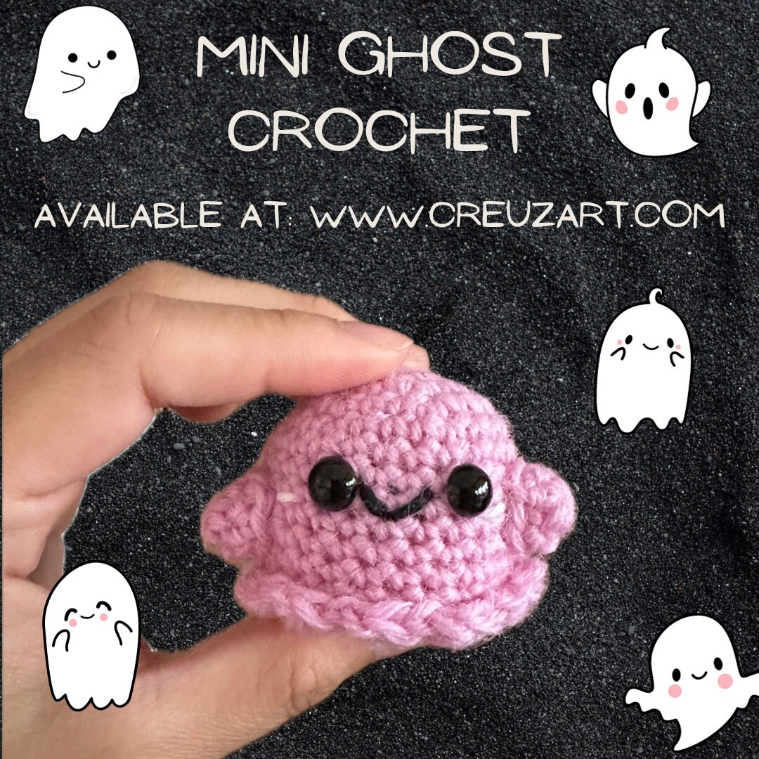 Tiny Pink Ghost Amigurumi Crochet Mini Fluffy Plushy Toy - Etsy