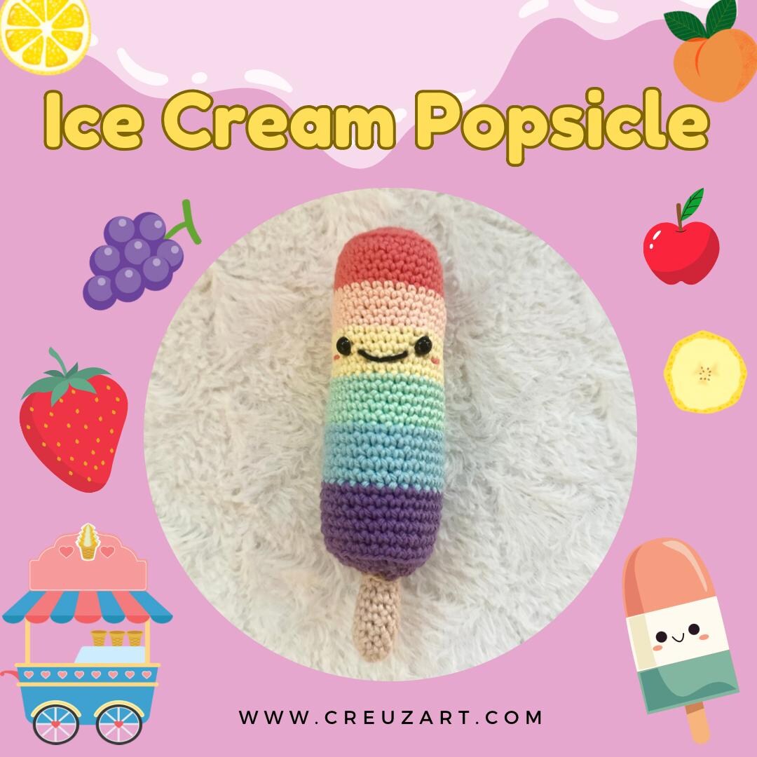 Ice Cream Popsicle Amigurumi Crochet Plushy Stuffed Toy - Etsy