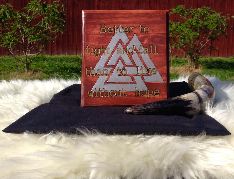 Norse Proverb | Valknut | Viking | Slain Warrior's Knot | Wall Mount ...