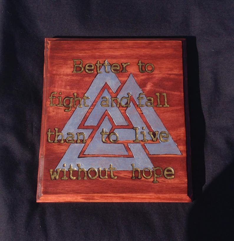 Norse Proverb | Valknut | Viking | Slain Warrior's Knot | Wall Mount ...